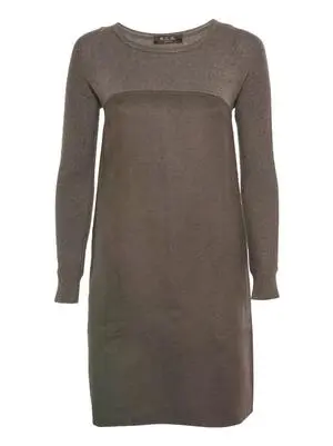 Loro Piana Long-sleeved Felt Mini Dress - Grey