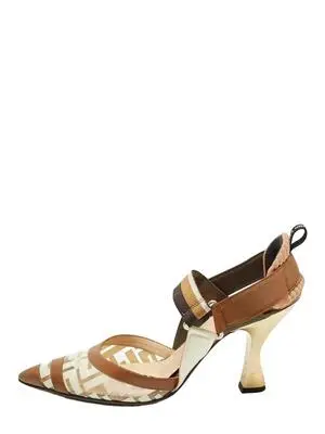 Fendi Colibri Slingback Heeled Pumps - Brown