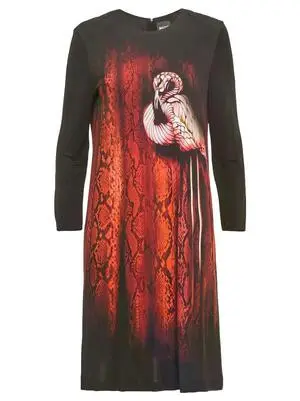 Just Cavalli Snake-print Flamingo Mini Dress - Black