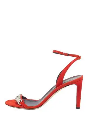 GIUSEPPE ZANOTTI Crystal-embellished Ankle-strap Stiletto Sandals - Red