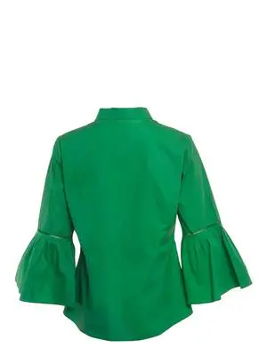 Carolina Herrera Flared Sleeve Blouse - Green