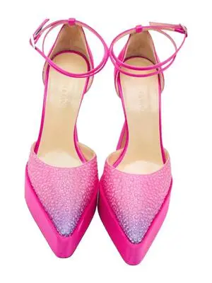 Mach & Mach Crystal-embellished Platform Pumps - Pink