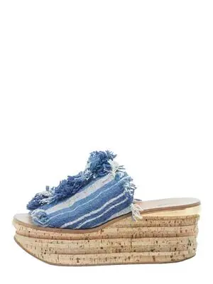 Chloé Fringed Detail Sandals - Blue