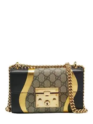 Gucci Padlock Small Gg Supreme Mini Bag - Black