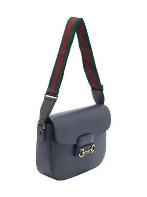 Gucci Gucci Horsebit 1955 Leather Shoulder Bag Grey