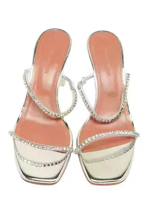 Amina Muaddi Gilda Crystal-embellished Sandals - Silver