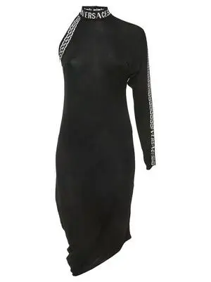 Versace One-shoulder Midi Dress - Black
