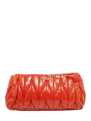 Miu Miu Matelassé Clutch Bag - Orange