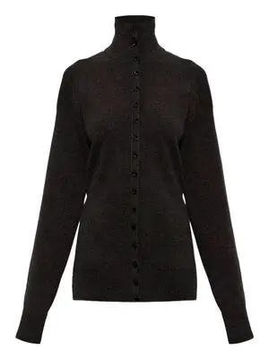LEMAIRE Button-up Wool Cardigan - Brown