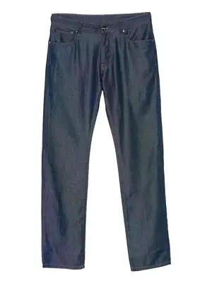 Pal Zileri Jeans With Contrast Stitching And Logo Patch - Blue