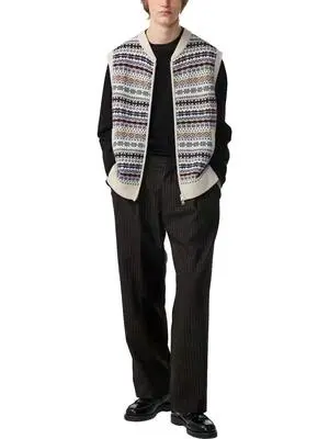 Nn07 Robbie Fair Isle Knitted Vest - Neutrals