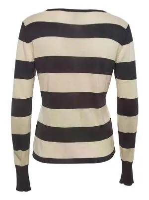 Max Mara Striped V-neck Cardigan - Neutrals