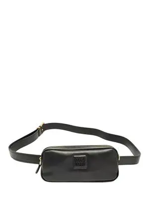Miu Miu Leather Embossed Logo Belt Bag - Black