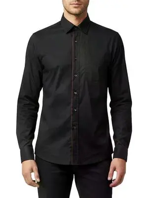 Dolce & Gabbana Embroidered Logo Slim-fit Shirt - Black