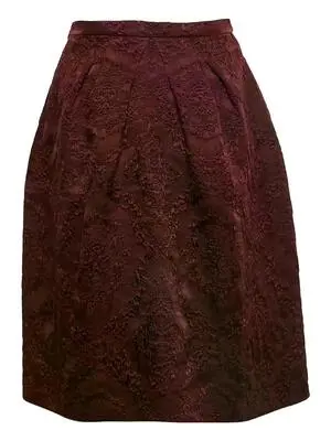 Dior Jacquard Flared Skirt - Red