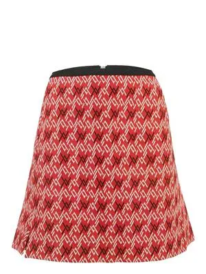 LOUIS VUITTON Patterned Knit Midi Skirt - Red
