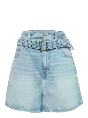 GANNI Belted Mini Skirt - Blue