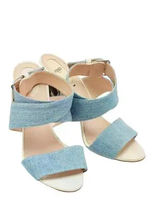 Fendi Flora Detail Ankle-wrap Sandals - Blue