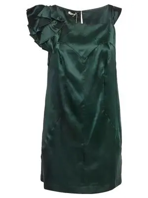 Miu Miu Satin Bow Detail Mini Dress - Green
