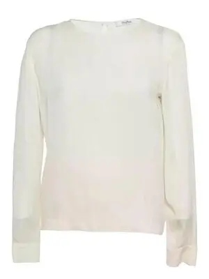 Max Mara Long-sleeve Top With Silk Panels - White