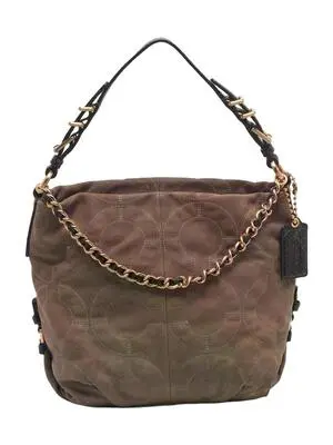 COACH Op Art Shoulder Bag - Brown