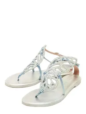 SOPHIA WEBSTER Bibi Butterfly Glitter Sandals - Silver
