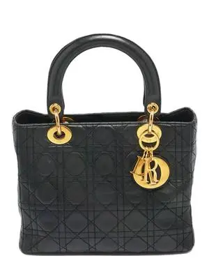 Dior Lady Cannage Medium Tote Bag - Black