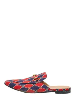 Gucci Princetown Rhombus-chain Mules - Blue