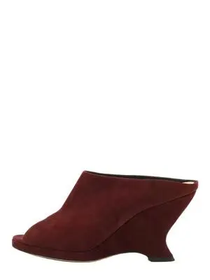 Dior Suede Wedge Sandals - Red