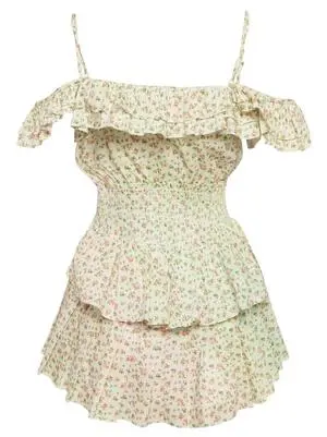 424 424 Floral-Print Tiered Dress