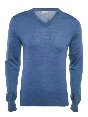 Dior V-neck Long Sleeve Sweater - Blue