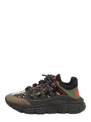 Versace Trigreca Panelled Sneakers - Black