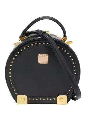 Mcm Berlin Studded Round Tote Bag - Black