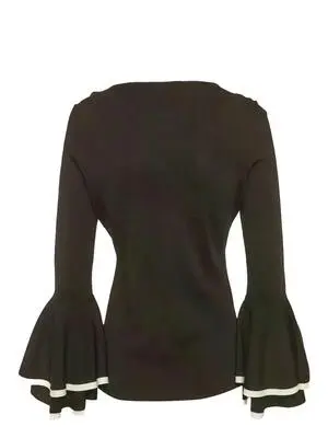 Carolina Herrera Flared-sleeve Knit Top - Brown