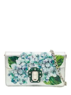 Dolce & Gabbana Lucia Floral Print On-chain Wallet - Silver