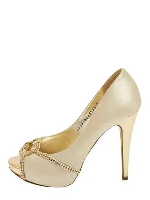 GINA Crystal-embellished Platform Pumps - Neutrals