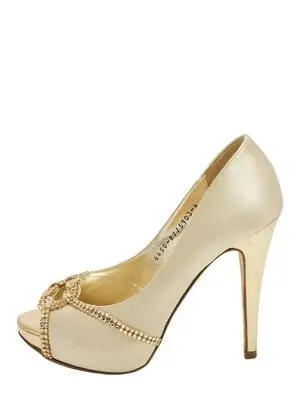 GINA Crystal-embellished Platform Pumps - Neutrals
