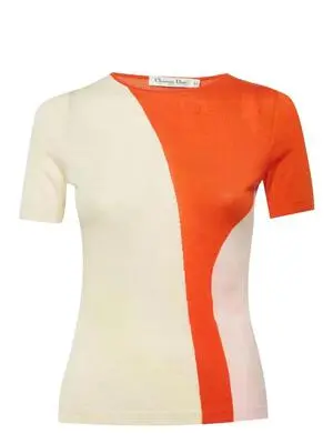 Dior Short-sleeve Knitted Wool T-shirt - Neutrals