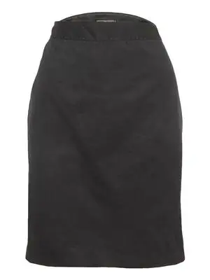 Versace Embroidered Pencil Midi Skirt - Black