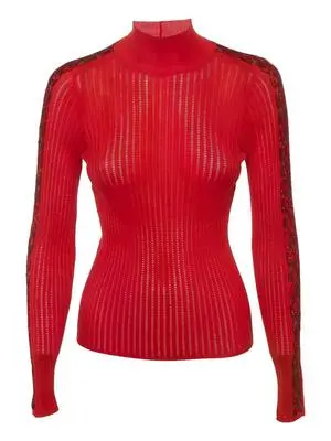 Dior Embellished Rib-knit Sweater - Red