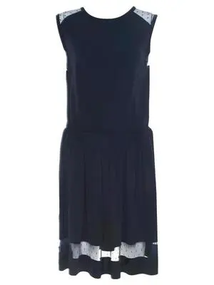 Red Valentino Lace-panel Pleated Mini Dress - Blue