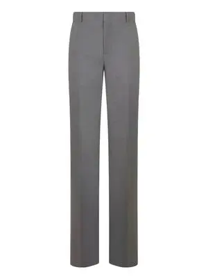 Moschino High-waisted Slim-fit Virgin Wool Trousers - Grey