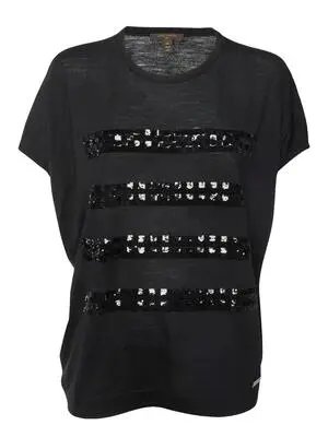 LOUIS VUITTON Sequin Embellished T-shirt - Black