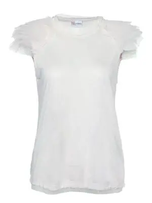 Red Valentino Tulle-sleeve Crew Neck T-shirt - Pink
