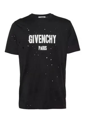 Givenchy Distressed Logo Print T-shirt - Black