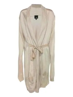 Roberto Cavalli Beige Stretch-knit Belted Cardigan - Neutrals