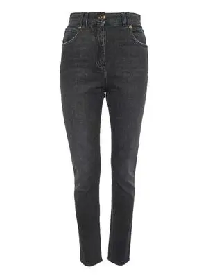 Balmain Faded Wash Skinny Jeans - Black