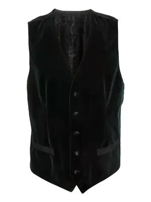 Dolce & Gabbana Velvet Paisley Jacquard Waistcoat - Green