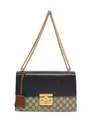 Gucci Padlock Gg Supreme Shoulder Bag - Neutrals