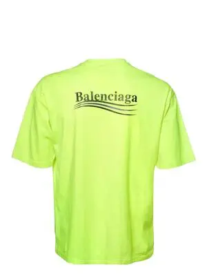 Balenciaga Logo Graphic Cotton T-shirt - Yellow